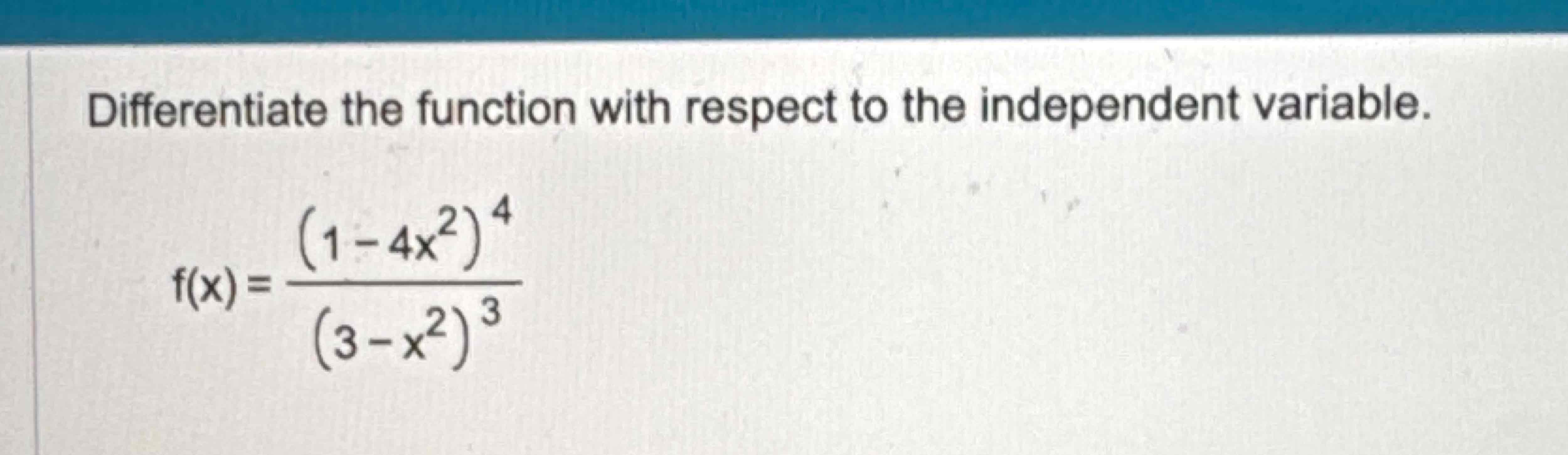Solved Differentiate the function with respect to the | Chegg.com