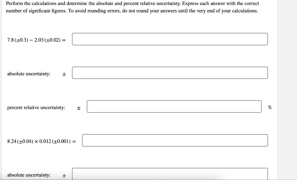 Solved Perform the calculations and determine the absolute | Chegg.com