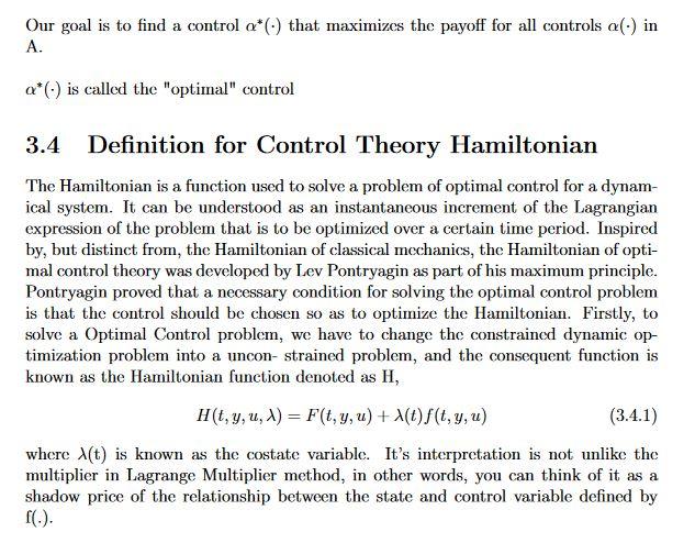 Use the Pontryagin Maximum Principle to determine | Chegg.com
