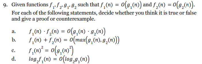 Solved 9. Given functions f1,f2,g1,g2 such that | Chegg.com