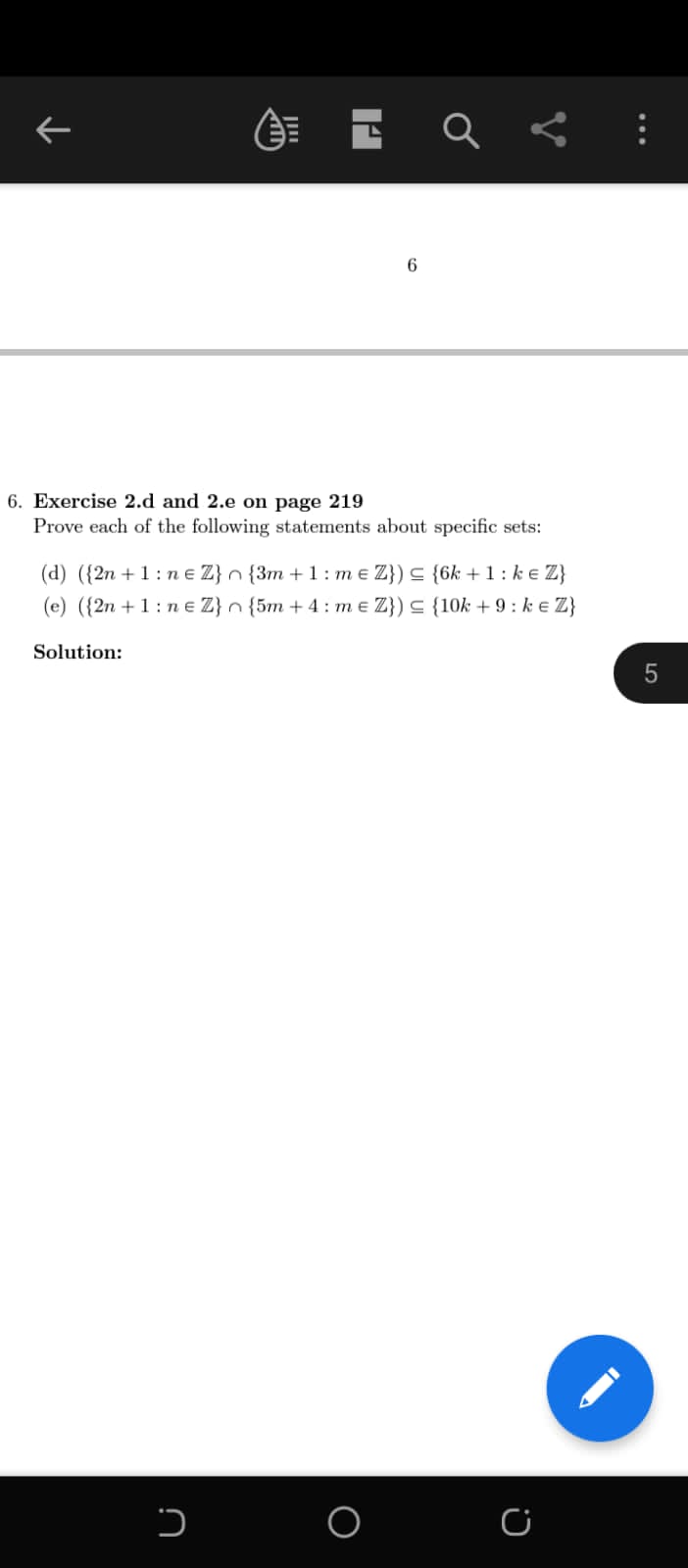 Solved 6. Exercise 2.d and 2.e on page 219 Prove each of the | Chegg.com