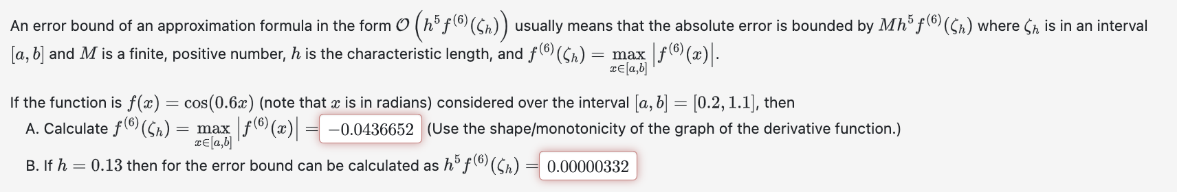 Solved An error bound of an approximation formula in the | Chegg.com