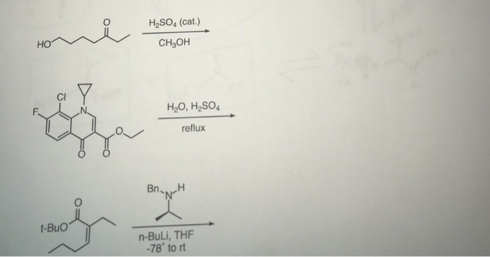 Solved H2SO4 (cat.) HO CH3OH Cl H20, H2SO4 reflux t-BuO | Chegg.com
