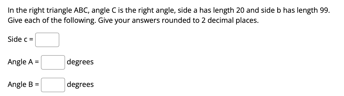 Solved In the right triangle ABC, angle C is the right | Chegg.com