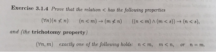 Solved Exercise 3.1.4 Prove that the relation