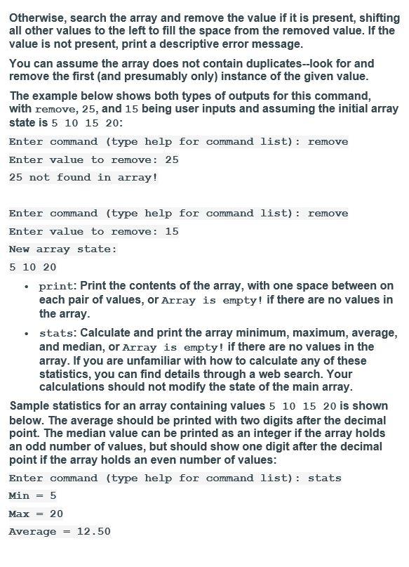 Solved Programing c please 7.21 Program 6: Arrays and | Chegg.com