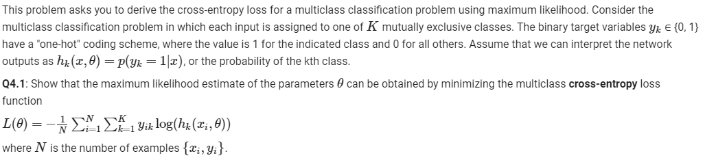 This problem asks you to derive the cross-entropy | Chegg.com