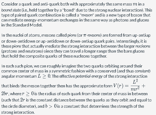 Solved Consider a quark and anti-quark both with | Chegg.com