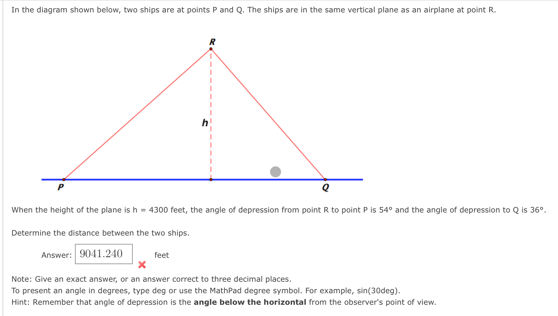 Solved In the diagram shown below, two ships are at points P | Chegg.com
