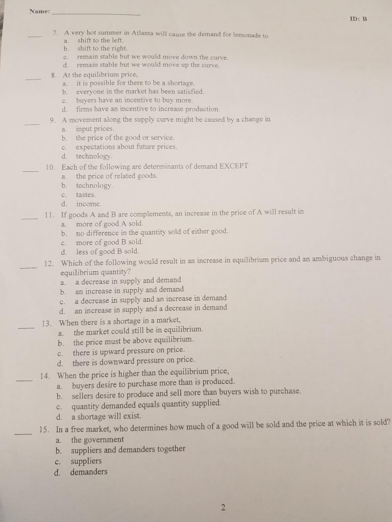 Solved Multiple Choice Identify the letter of the choice | Chegg.com