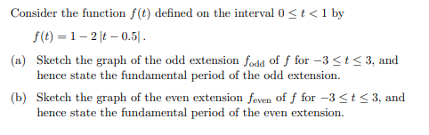 Solved Consider the function f(t) ﻿defined on the interval | Chegg.com