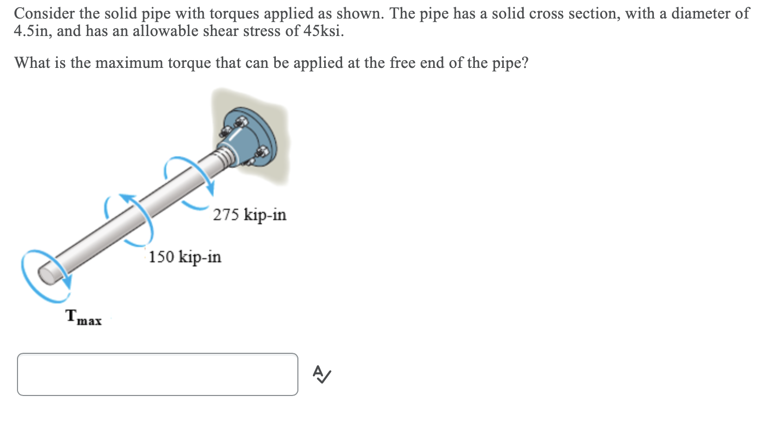 Solved Consider the solid pipe with torques applied as | Chegg.com