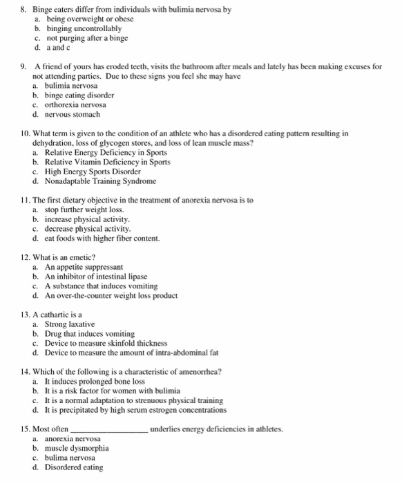 Solved Binge eaters differ from individuals with bulimia | Chegg.com
