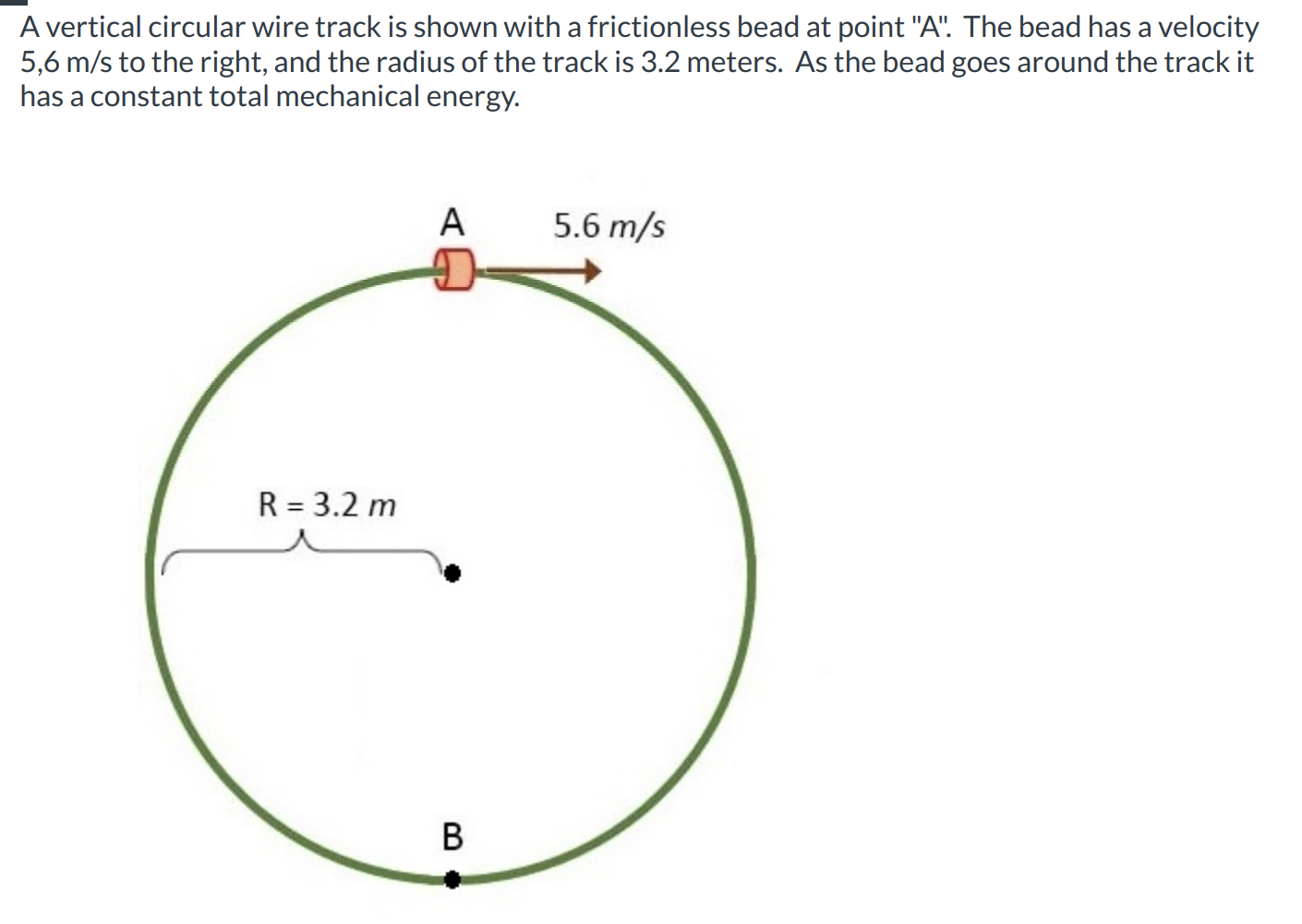 Solved A vertical circular wire track is shown with a | Chegg.com
