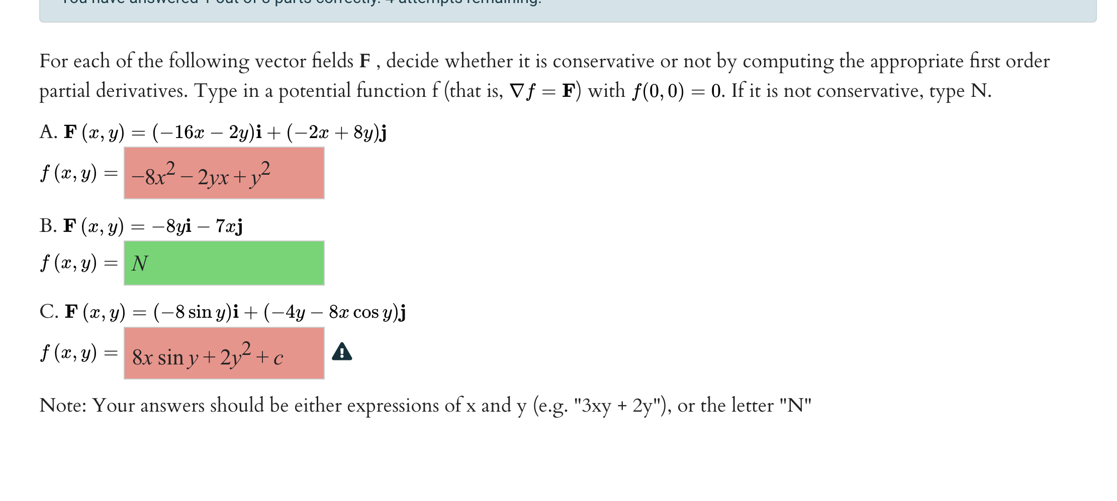 Solved For each of the following vector fields F, decide | Chegg.com