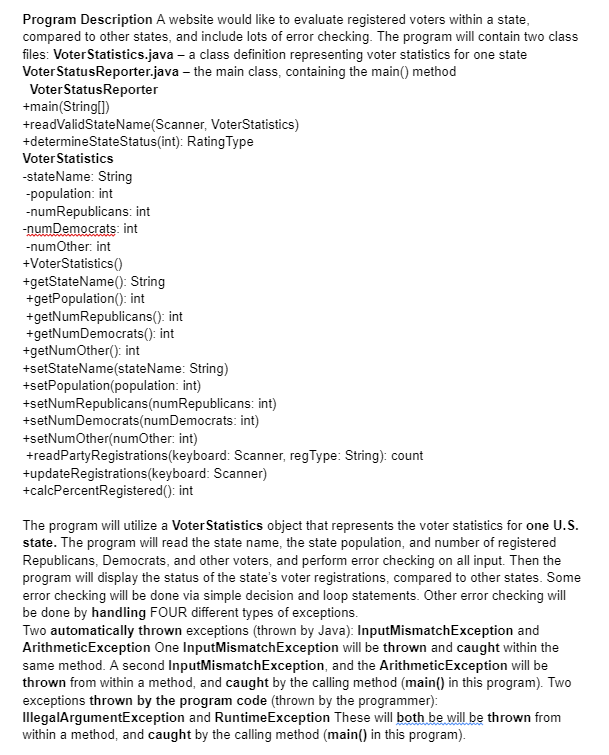 Solved Program Description A website would like to evaluate | Chegg.com