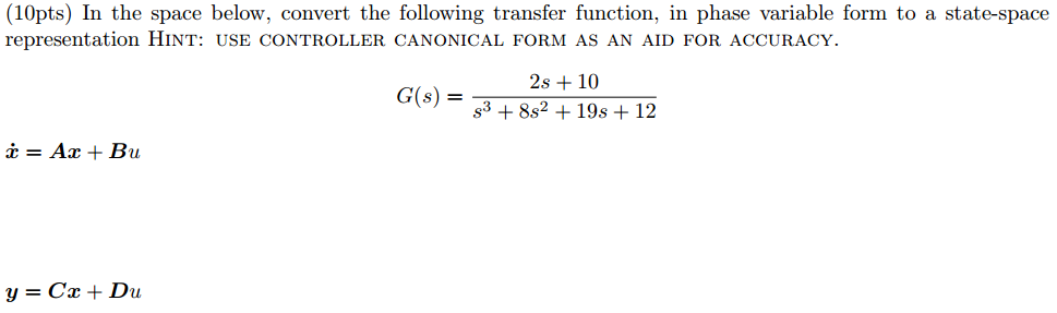 Solved In the space below, convert the following transfer | Chegg.com