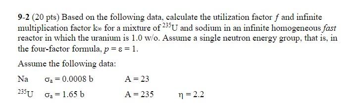 Solved 9-2 (20pts) Based on the following data, calculate | Chegg.com