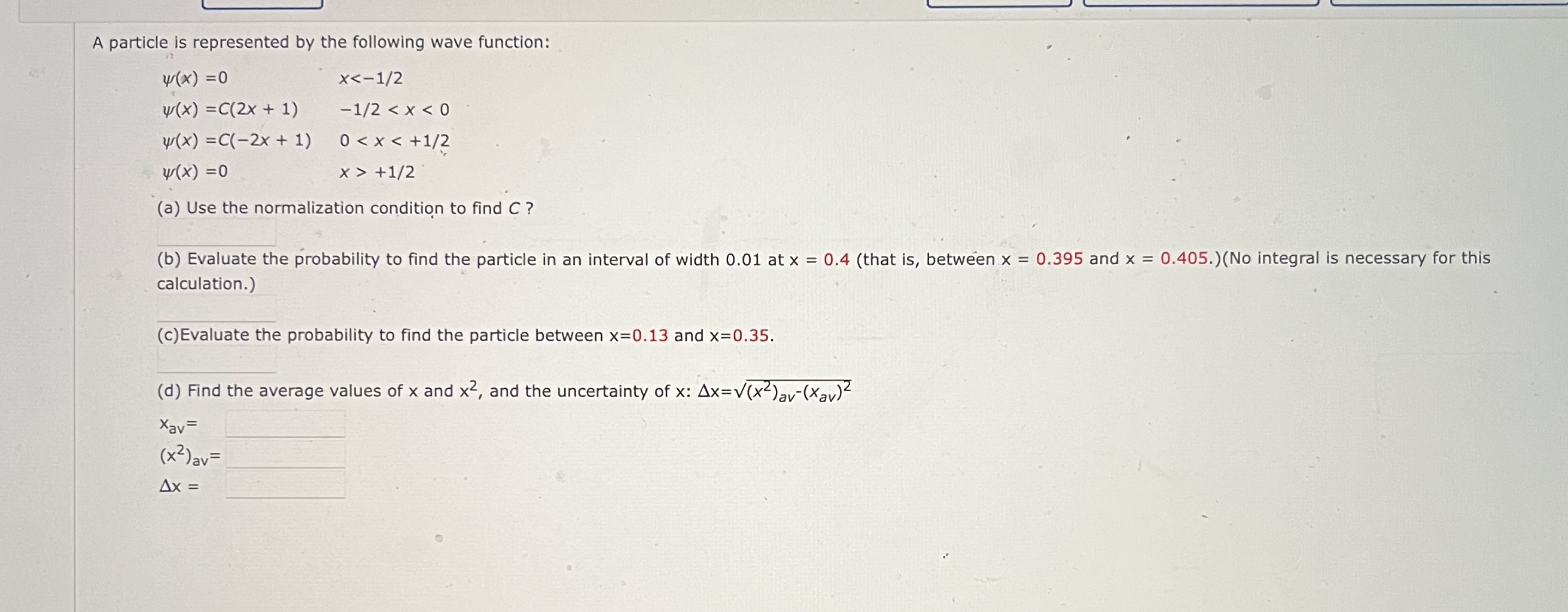 Solved A particle is represented by the following wave | Chegg.com