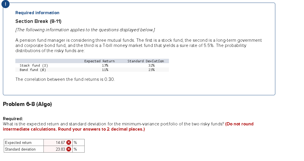 Solved Required information Section Break (8-11) The | Chegg.com