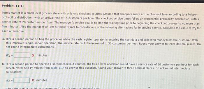Solved FABLE 11.4 VALUES OF P0 FOR MULTIPLE-SERVER WAITING | Chegg.com