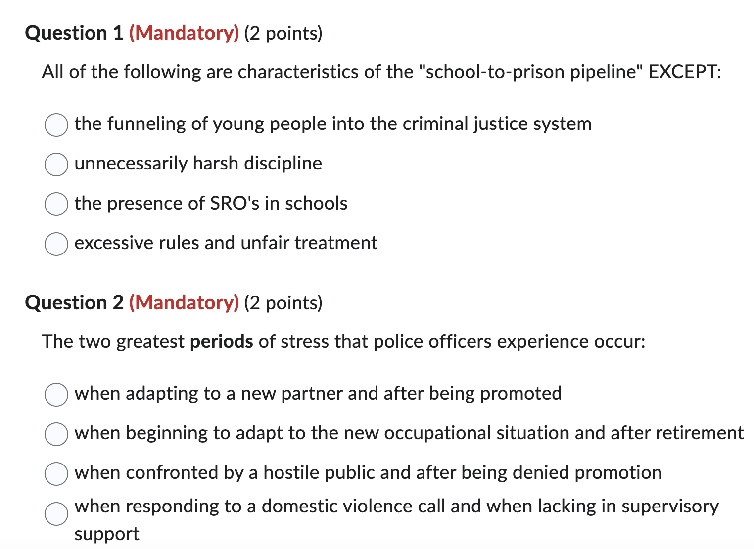 Solved All of the following are characteristics of the | Chegg.com