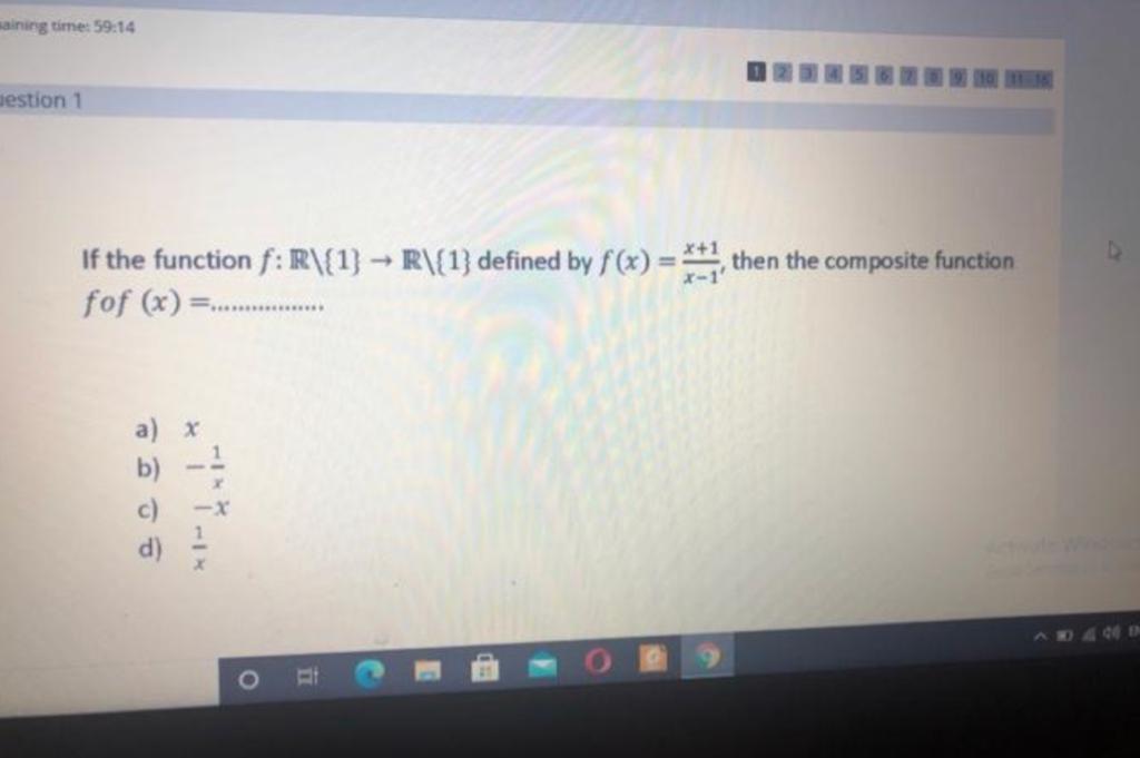 Solved If the function f:R\{1}→R\{1} defined by f(x)=x−1x+1, | Chegg.com