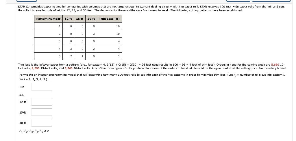 Solved Trim loss is the leftover paper from a pattern (e.g., | Chegg.com