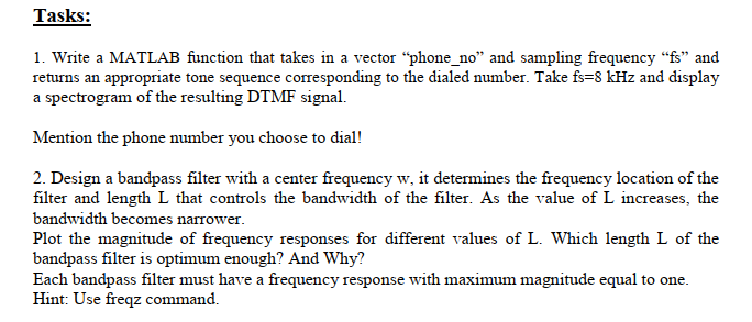 DTMF ENCODER & DECODER When we touch a touch-tone pad | Chegg.com