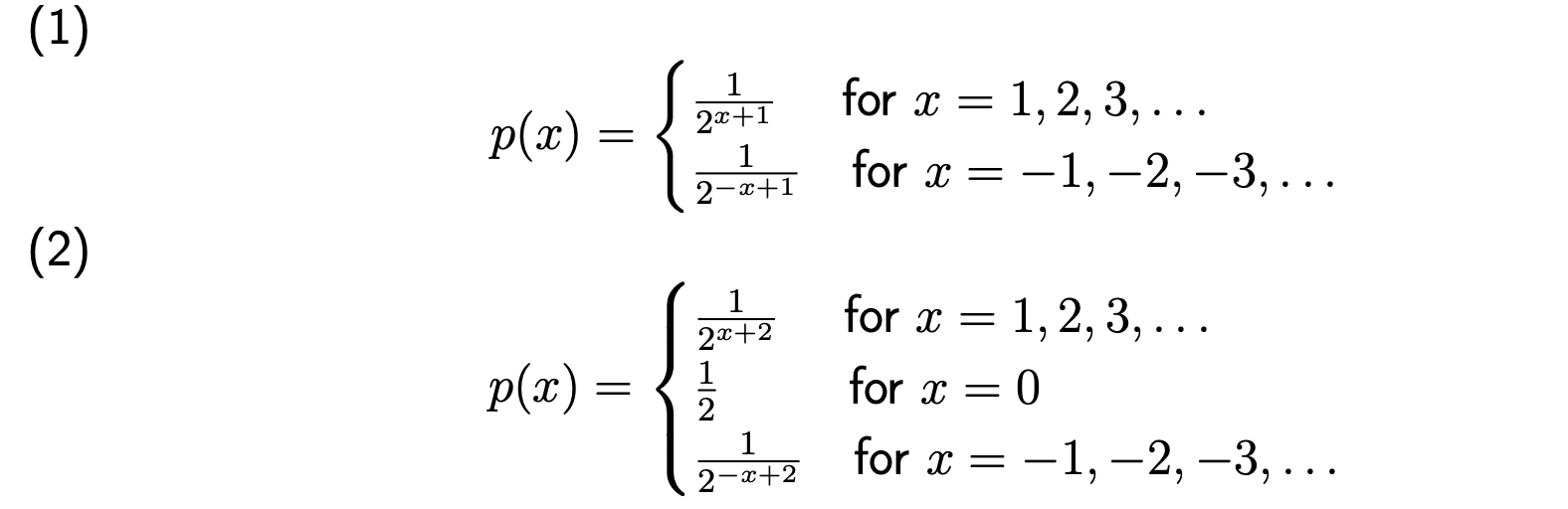 Solved Consider the pmf X given in each part and compute the | Chegg.com