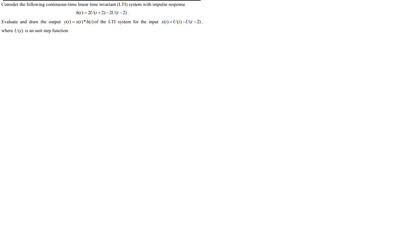 Solved Consider The Following Continuous Time Linear Time