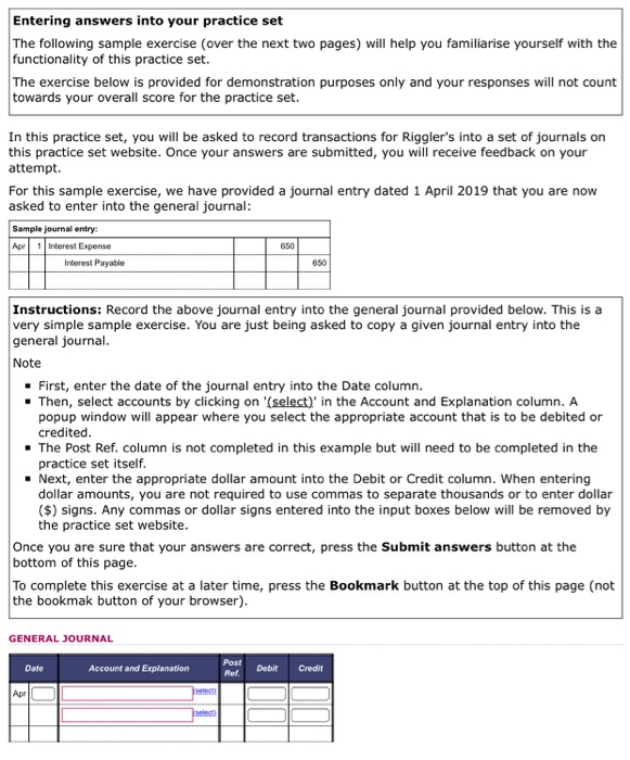 Solved Entering answers into your practice set The following | Chegg.com