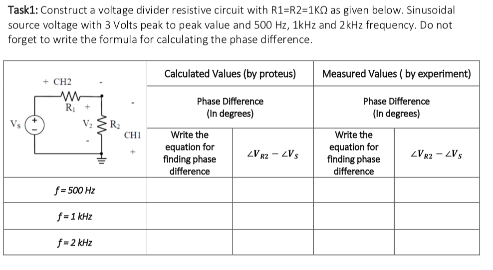 Find the phase difference and voltage values for each | Chegg.com