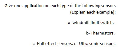 Solved Give one application on each type of the following | Chegg.com