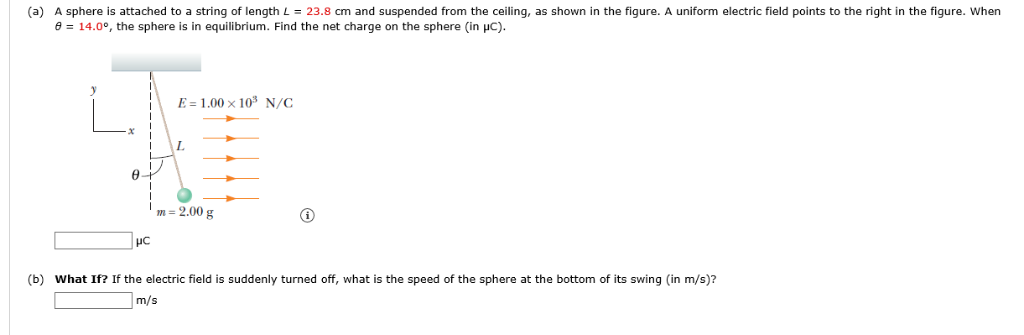 Solved (a) A sphere is attached to a string of length L-23.8 | Chegg.com