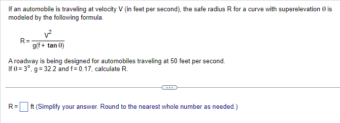 Solved If an automobile is traveling at velocity V (in feet | Chegg.com