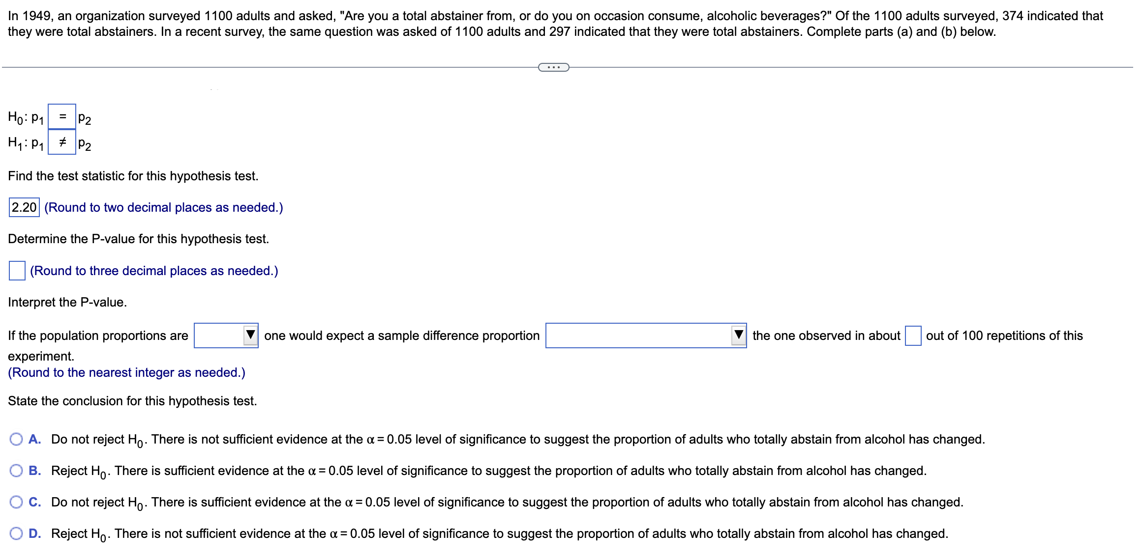 Solved Find the test statistic for this hypothesis | Chegg.com