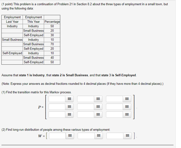 Solved (1 point) This problem is a continuation of Problem | Chegg.com