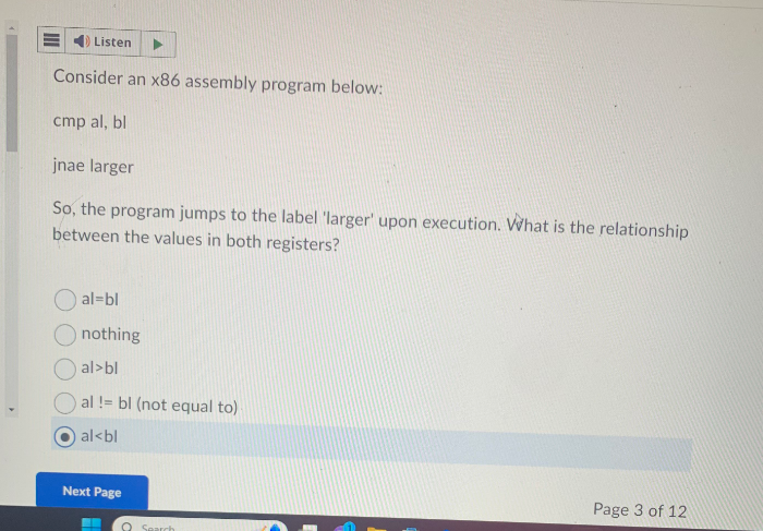 Solved Consider an ×86 ﻿assembly program below:cmp al, | Chegg.com