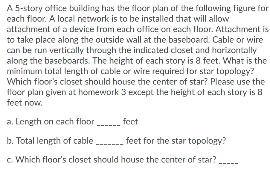 Solved A 5-story office building has the floor plan of the | Chegg.com