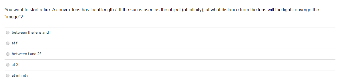 Solved You want to start a fire. A convex lens has focal | Chegg.com