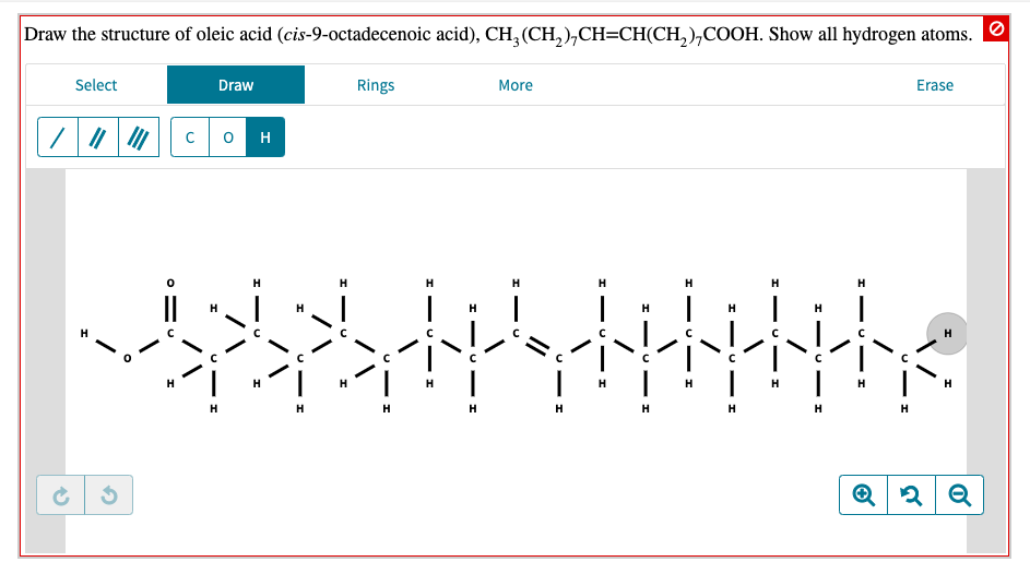 Solved Draw the structure of oleic acid (cis-9-octadecenoic | Chegg.com