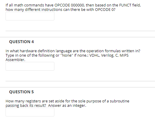 Solved If all math commands have OPCODE 000000, then based | Chegg.com