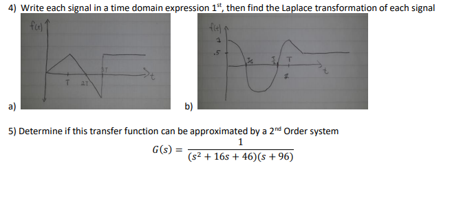 Solved 4) Write each signal in a time domain expression 1st, | Chegg.com