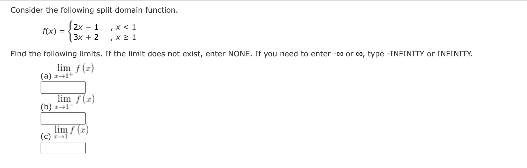 Solved Consider the following split domain function. | Chegg.com