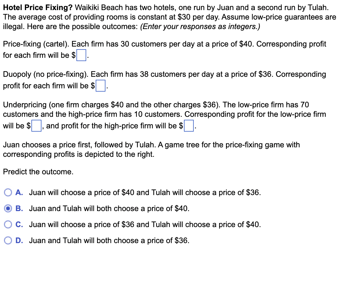 Solved PLS HURRY Hotel Price Fixing? Waikiki Beach has two | Chegg.com