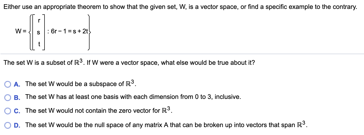 Solved Either use an appropriate theorem to show that the | Chegg.com
