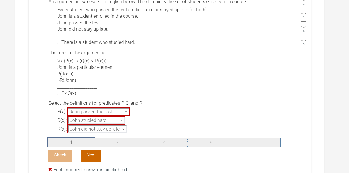 Solved An argument is expressed in English below. The domain | Chegg.com
