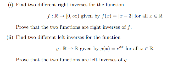 Solved (i) Find two different right inverses for the | Chegg.com