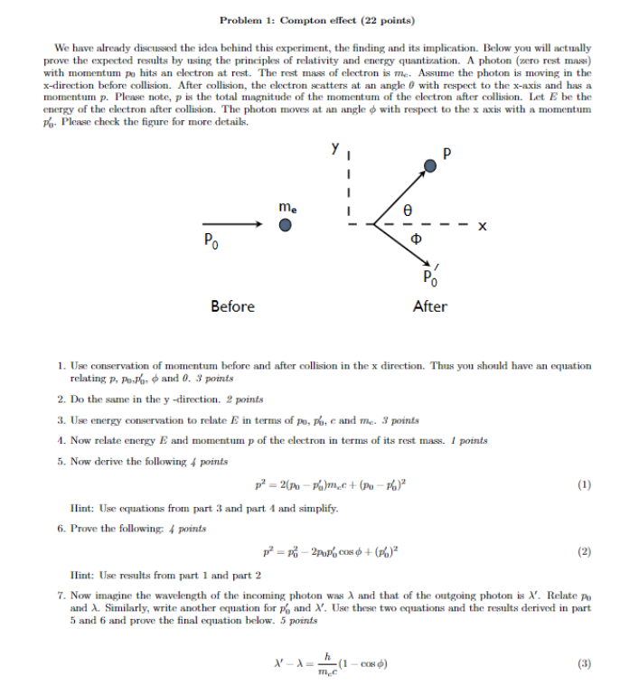 Solved Problem 1: Compton effect (22 points) We have already | Chegg.com